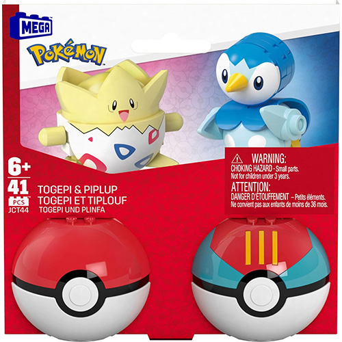 MEGA Pokemon Pokeball Buildable Figure Set 2-Pack - TOGEPI & PIPLUP (41 ...