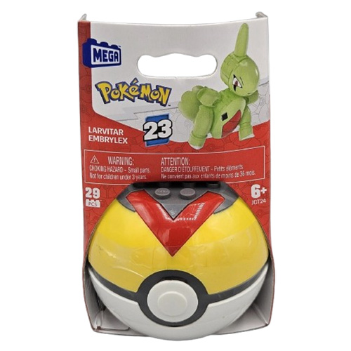 MEGA Pokemon Pokeball Set S23 - LARVITAR in Level Ball (29 Pieces ...