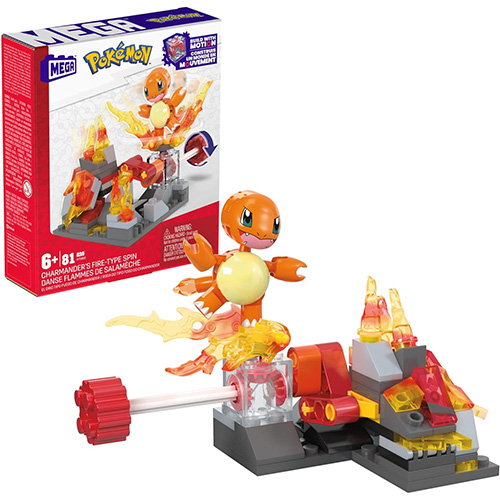 MEGA Pokemon Buildable Figure Set - CHARMANDER'S FIRE-TYPE SPIN (81 ...