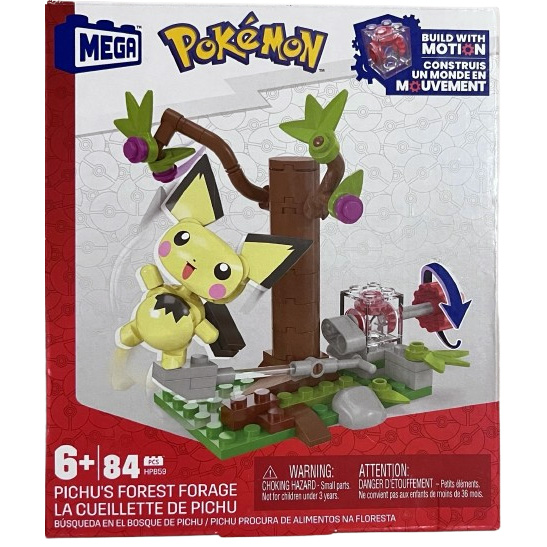 MEGA Pokemon Buildable Figure Set - PICHU'S FOREST FORAGE (84 Pieces ...