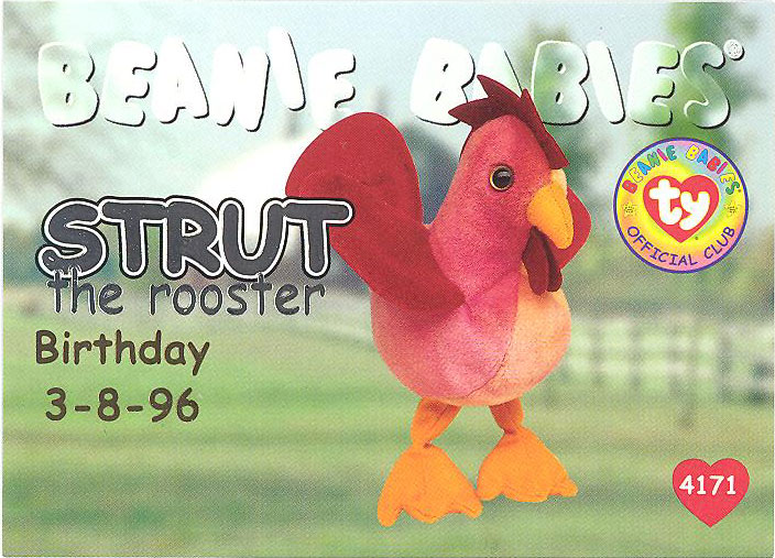 TY Beanie Babies BBOC Card - Series 1 Birthday (SILVER) - STRUT the ...