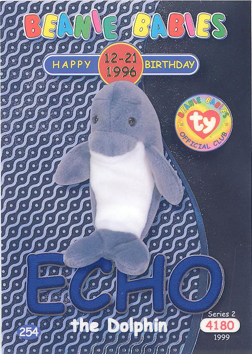 TY Beanie Babies BBOC Card - Series 2 Birthday (BLUE) - ECHO the ...