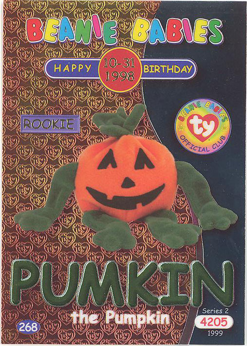 TY Beanie Babies BBOC Card - Series 2 Birthday (GREEN) - PUMKIN the ...