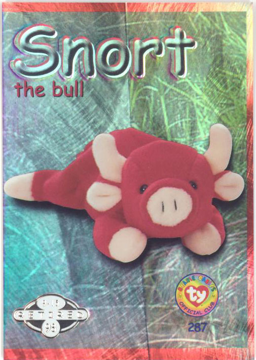 TY Beanie Babies BBOC Card - Series 2 Retired (SILVER) - SNORT the Bull ...