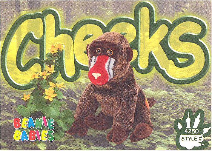 TY Beanie Babies BBOC Card - Series 3 Common - CHEEKS the Baboon ...