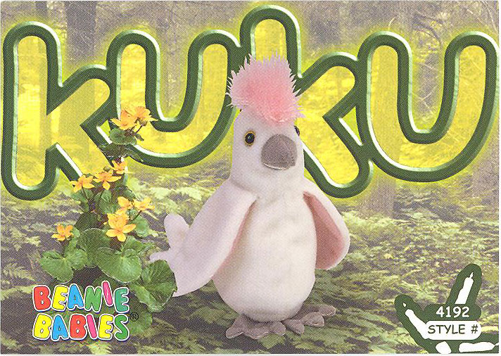 TY Beanie Babies BBOC Card - Series 3 Common - KUKU the Cockatoo ...