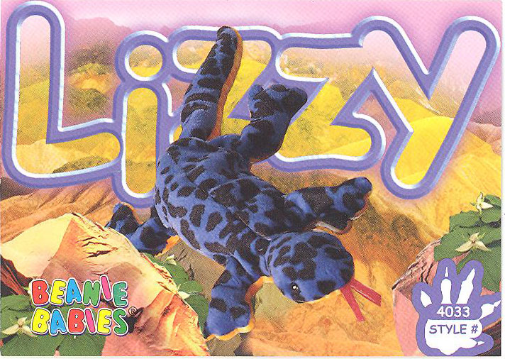 TY Beanie Babies BBOC Card - Series 3 Common - LIZZY the Lizard ...