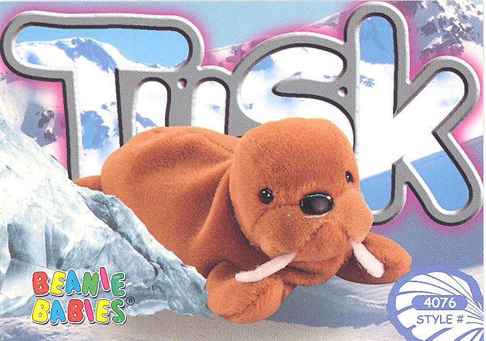 TY Beanie Babies BBOC Card - Series 3 Common - TUSK the Walrus ...