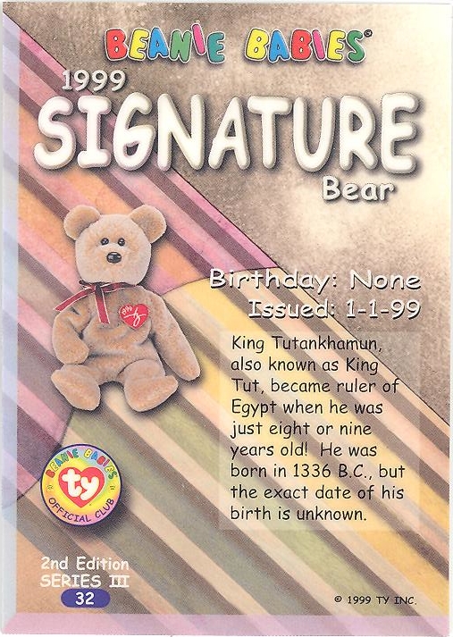 TY Beanie Babies BBOC Card - Series 3 Birthday (MAGENTA) - 1999 ...