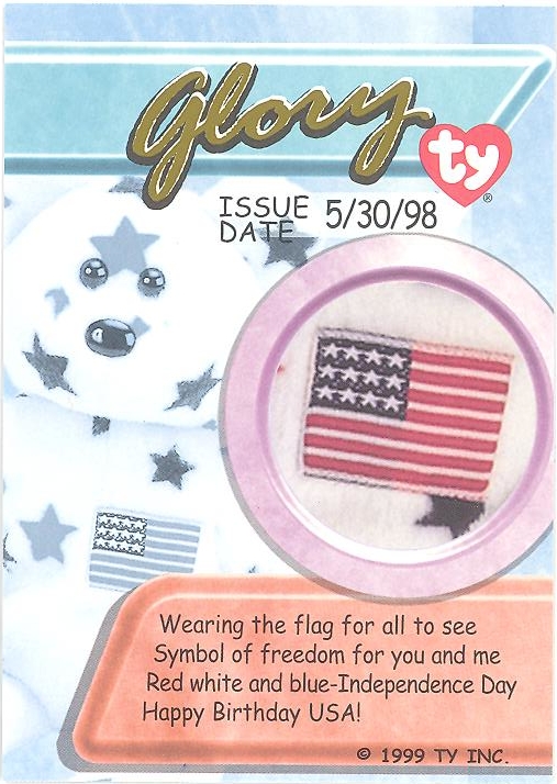 TY Beanie Babies BBOC Card - Series 3 Limited Edition - GLORY the Bear ...