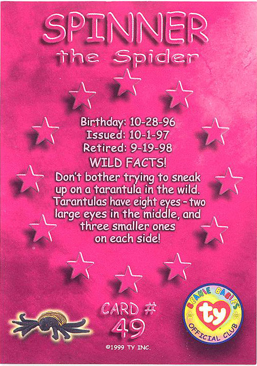 TY Beanie Babies BBOC Card - Series 3 Wild (SILVER) - SPINNER the ...