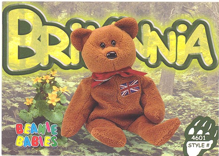 TY Beanie Babies BBOC Card - Series 4 Common - BRITANNIA the Bear ...