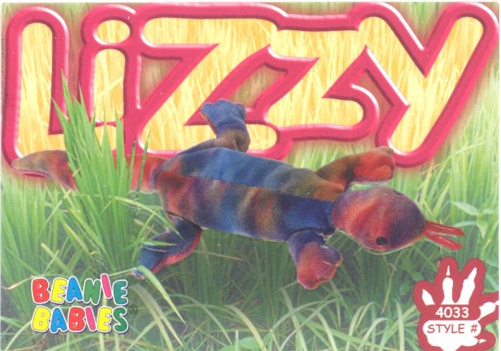 TY Beanie Babies BBOC Card - Series 4 Common - LIZZY the Lizard ...
