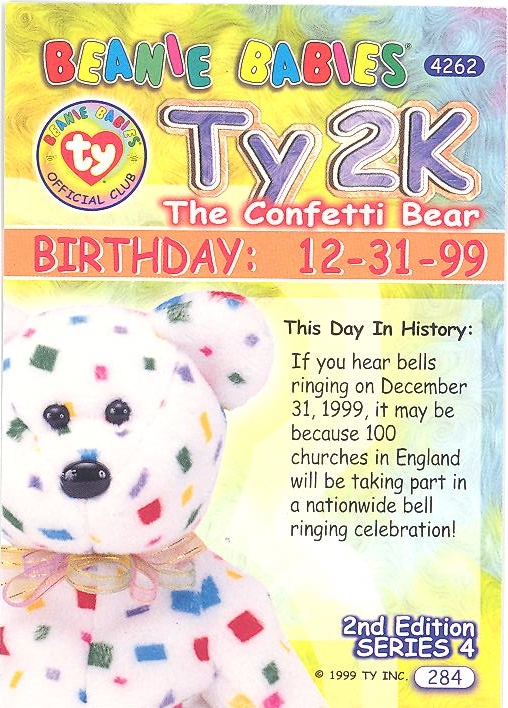 TY Beanie Babies BBOC Card - Series 4 Birthday (PURPLE) - TY2K the Bear ...