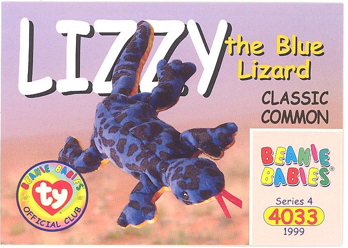 TY Beanie Babies BBOC Card - Series 4 - Classic Commons - LIZZY the ...