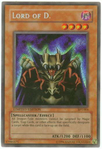 Yu-Gi-Oh Card - BPT-004 - LORD OF D. (secret rare holo): BBToyStore.com ...