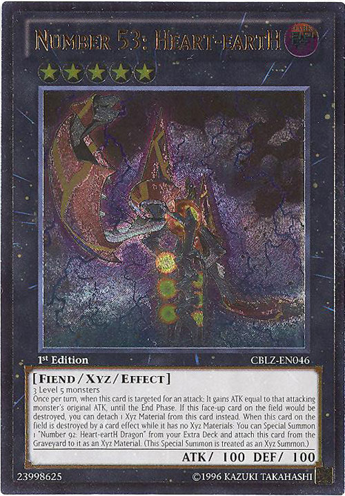 Yu-Gi-Oh Card - CBLZ-EN046 - NUMBER 53: HEART-EARTH (ultimate rare holo ...