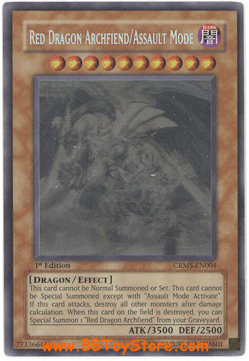 Yu-Gi-Oh Card - CRMS-EN004 - RED DRAGON ARCHFIEND/ASSAULT MODE (ghost ...