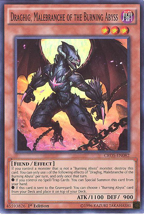 Yu-Gi-Oh Card - CROS-EN082 - DRAGHIG, MALEBRANCHE OF THE BURNING ABYSS (super rare holo ...