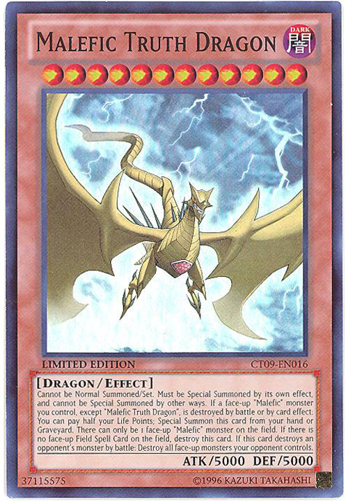 Yu-Gi-Oh Card - CT09-EN016 - MALEFIC TRUTH DRAGON (super rare holo ...