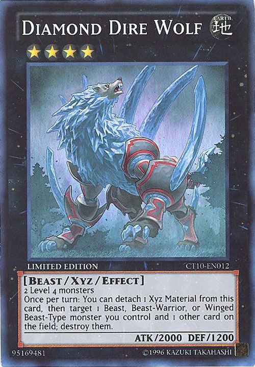 Yu-Gi-Oh Card - CT10-EN012 - DIAMOND DIRE WOLF (super rare holo ...