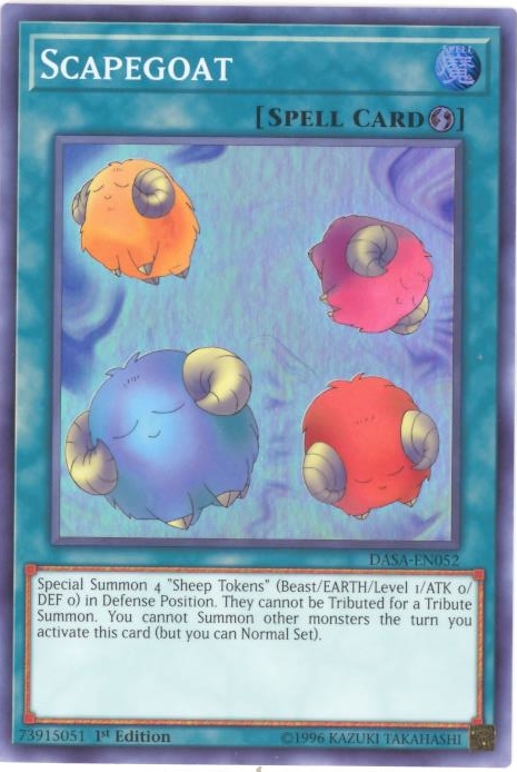 Yu-Gi-Oh Card - DASA-EN052 - SCAPEGOAT (super rare holo): BBToyStore ...