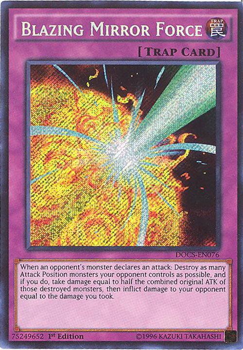 Yu-Gi-Oh Card - DOCS-EN076 - BLAZING MIRROR FORCE (secret rare holo ...