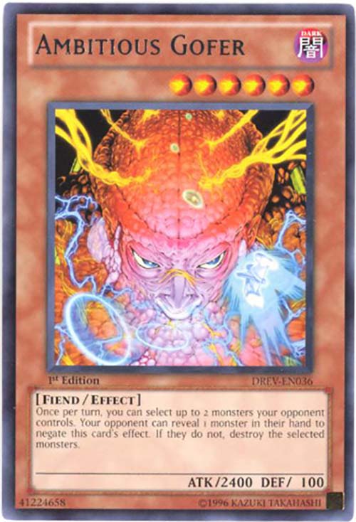 Yu-Gi-Oh Card - DREV-EN036 - AMBITIOUS GOFER (rare): BBToyStore.com ...