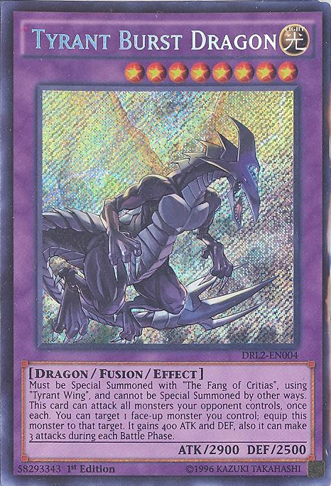 Yu-Gi-Oh Card - DRL2-EN004 - TYRANT BURST DRAGON (secret rare holo ...