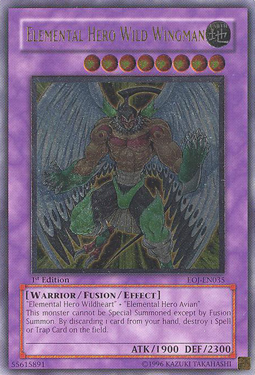 Yu-Gi-Oh Card - EOJ-EN035 - ELEMENTAL HERO WILD WINGMAN (ultimate rare ...