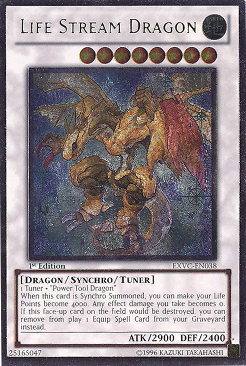 Yu-Gi-Oh Card - EXVC-EN038 - LIFE STREAM DRAGON (ultimate rare holo ...