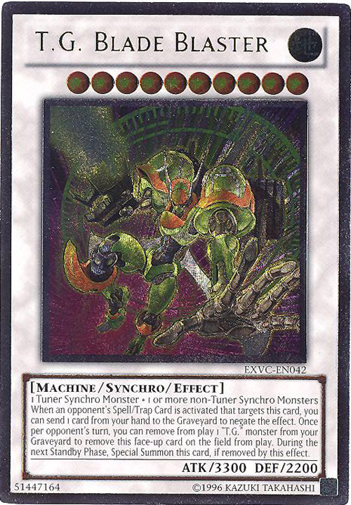 Yu-Gi-Oh Card - EXVC-EN042 - T.G. BLADE BLASTER (ultimate rare holo ...