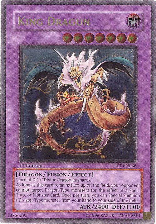 Yu-Gi-Oh Card - FET-EN036 - KING DRAGUN (ultimate rare holo): BBToyStore.com - Toys, Plush ...