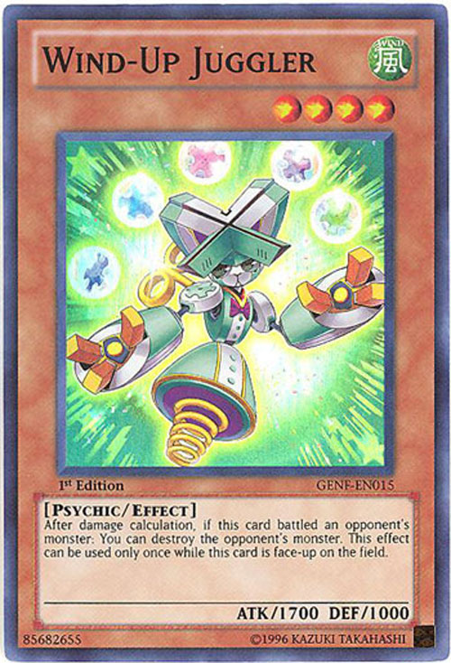 Yu-Gi-Oh Card - GENF-EN015 - WIND-UP JUGGLER (super rare holo ...