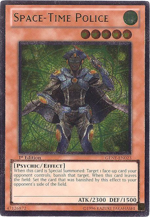 Yu-Gi-Oh Card - GENF-EN023 - SPACE-TIME POLICE (ultimate rare holo ...