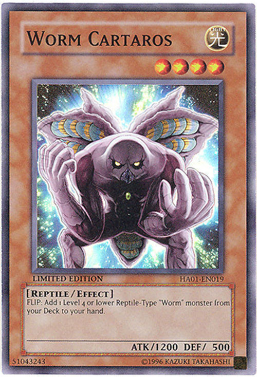 Yu-Gi-Oh Card - HA01-EN019 - WORM CARTAROS (super rare holo ...