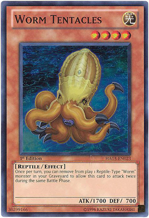 Yu-Gi-Oh Card - HA03-EN023 - WORM TENTACLES (super rare holo ...