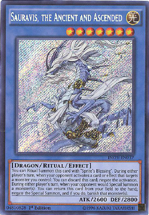 Yu-Gi-Oh Card - INOV-EN037 - SAURAVIS, THE ANCIENT AND ASCENDED (secret ...
