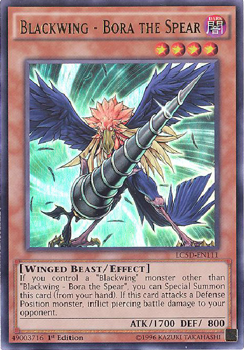 Yu-Gi-Oh Card - LC5D-EN111 - BLACKWING - BORA THE SPEAR (ultra rare ...