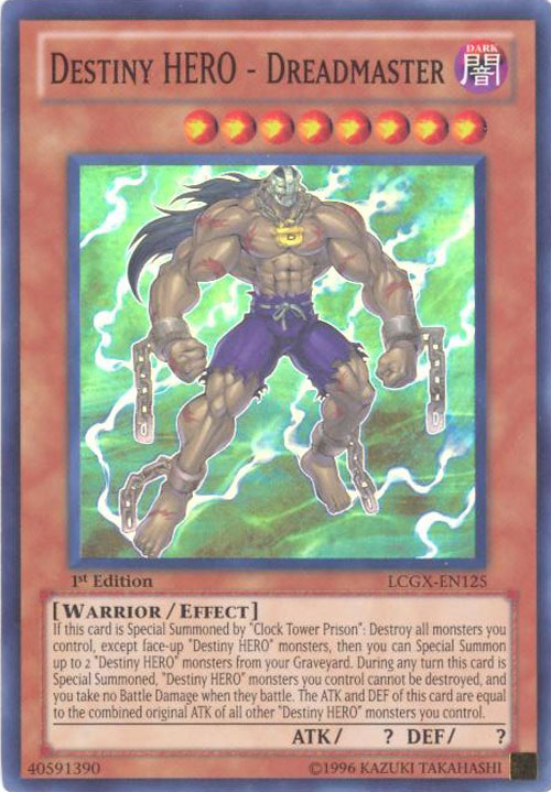 Yu-Gi-Oh Card - LCGX-EN125 - DESTINY HERO - DREADMASTER (super rare ...
