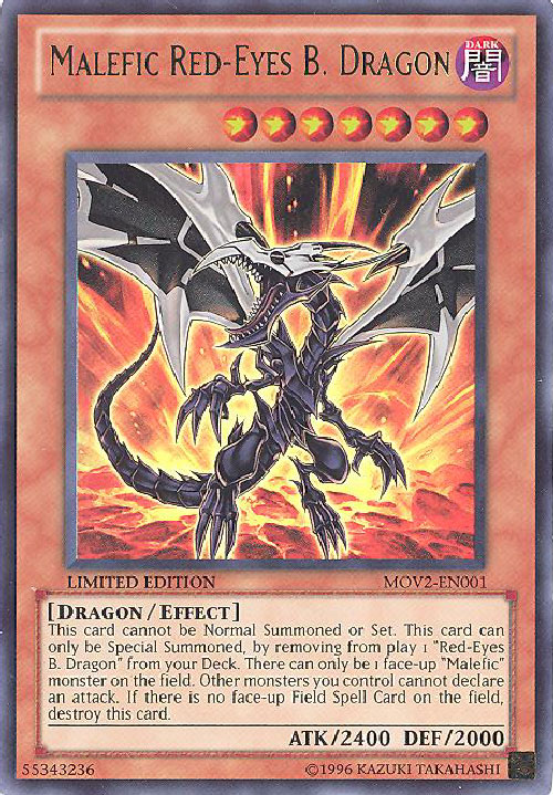 Yu-Gi-Oh Card - MOV2-EN001 - MALEFIC RED-EYES B. DRAGON (ultra rare ...