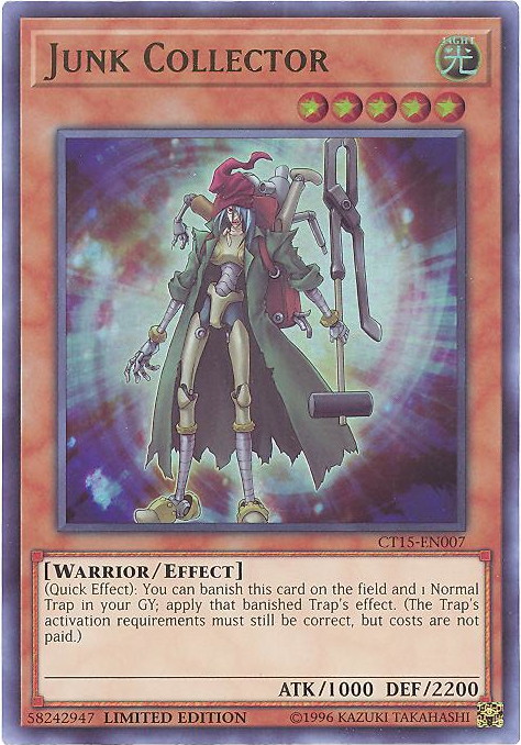 Yu-Gi-Oh Card - CT15-EN007 - JUNK COLLECTOR (ultra rare holo ...