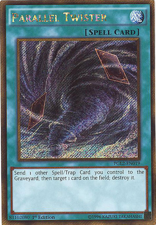 Yu-Gi-Oh Card - PGL2-EN019 - PARALLEL TWISTER (gold secret rare holo ...