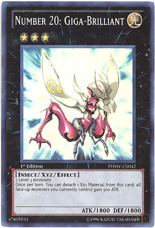 Yu-Gi-Oh Card - PHSW-EN042 - NUMBER 20: GIGA-BRILLIANT (super rare holo ...