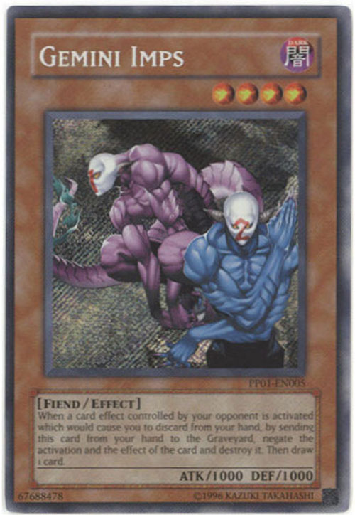 Yu-Gi-Oh Card - PP01-EN005 - GEMINI IMPS (secret rare holo): BBToyStore ...