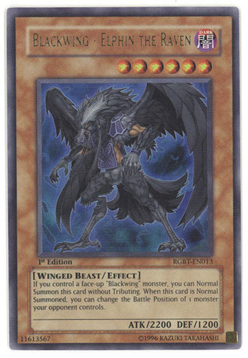 Yu-Gi-Oh Card - RGBT-EN013 - BLACKWING - ELPHIN THE RAVEN (ultra rare ...