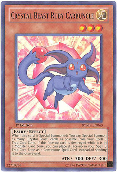 Yu-Gi-Oh Card - RYMP-EN040 - CRYSTAL BEAST RUBY CARBUNCLE (super rare ...