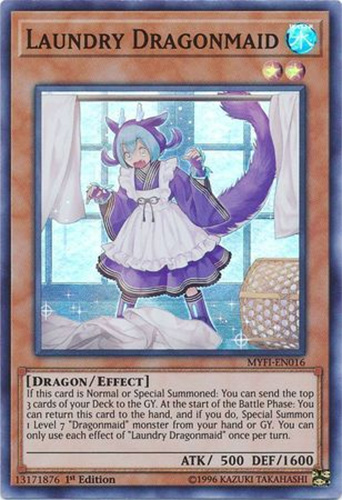 Yu-Gi-Oh Card - MYFI-EN016 - LAUNDRY DRAGONMAID (super rare holo ...