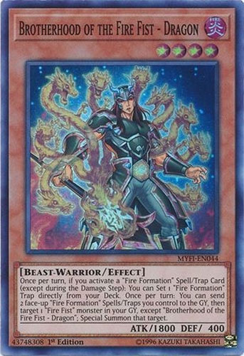 Yu-Gi-Oh Card - MYFI-EN044 - BROTHERHOOD OF THE FIRE FIST - DRAGON ...
