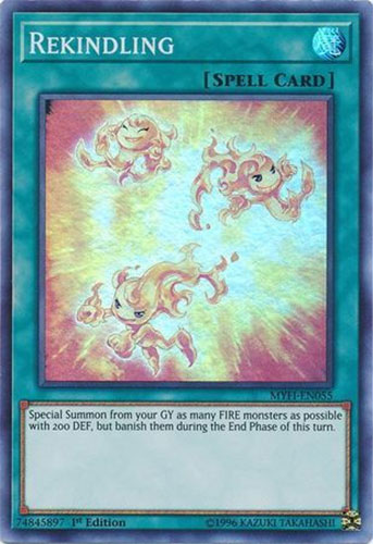 Yu-Gi-Oh Card - MYFI-EN055 - REKINDLING (super rare holo): BBToyStore ...